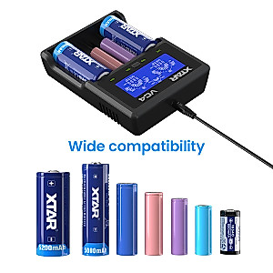 XTAR VC4 Charger for Lithium-ion and Ni-MH Batteries (Authentic USA Version)