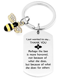HUTIMY Bee Gifts Keychain Honey for Women Men Bumblebee Key Chains Stuff Super Bumble Bees Jewelry Honeybee Charm Items Honey Bee Keychain