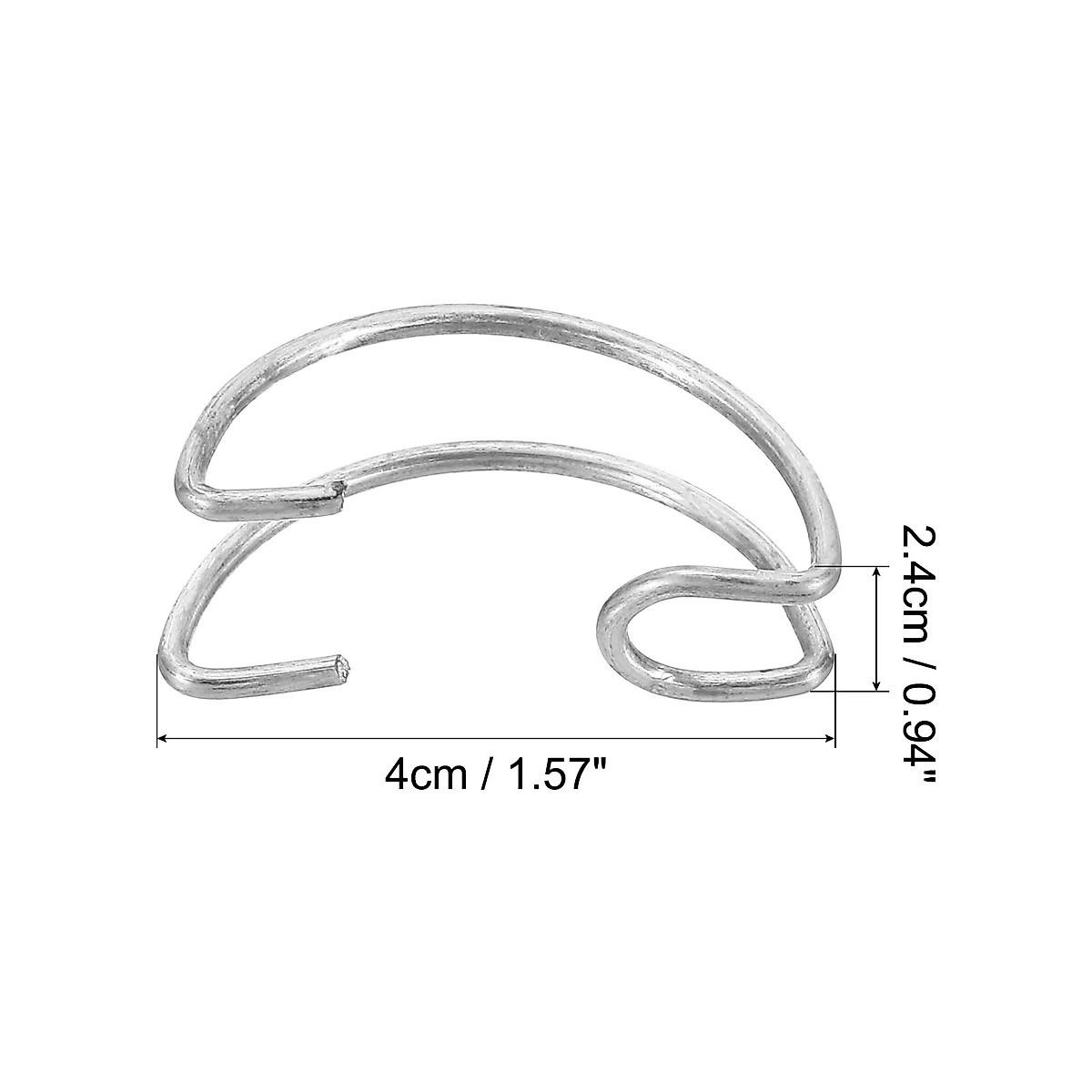 PATIKIL 1.6x0.9 Cage Door Hook, 10Pcs Stainless Steel Durable Double Wire Latch Hook for Locking and Fixing Rabbit Pig Poultry Cage, Silver