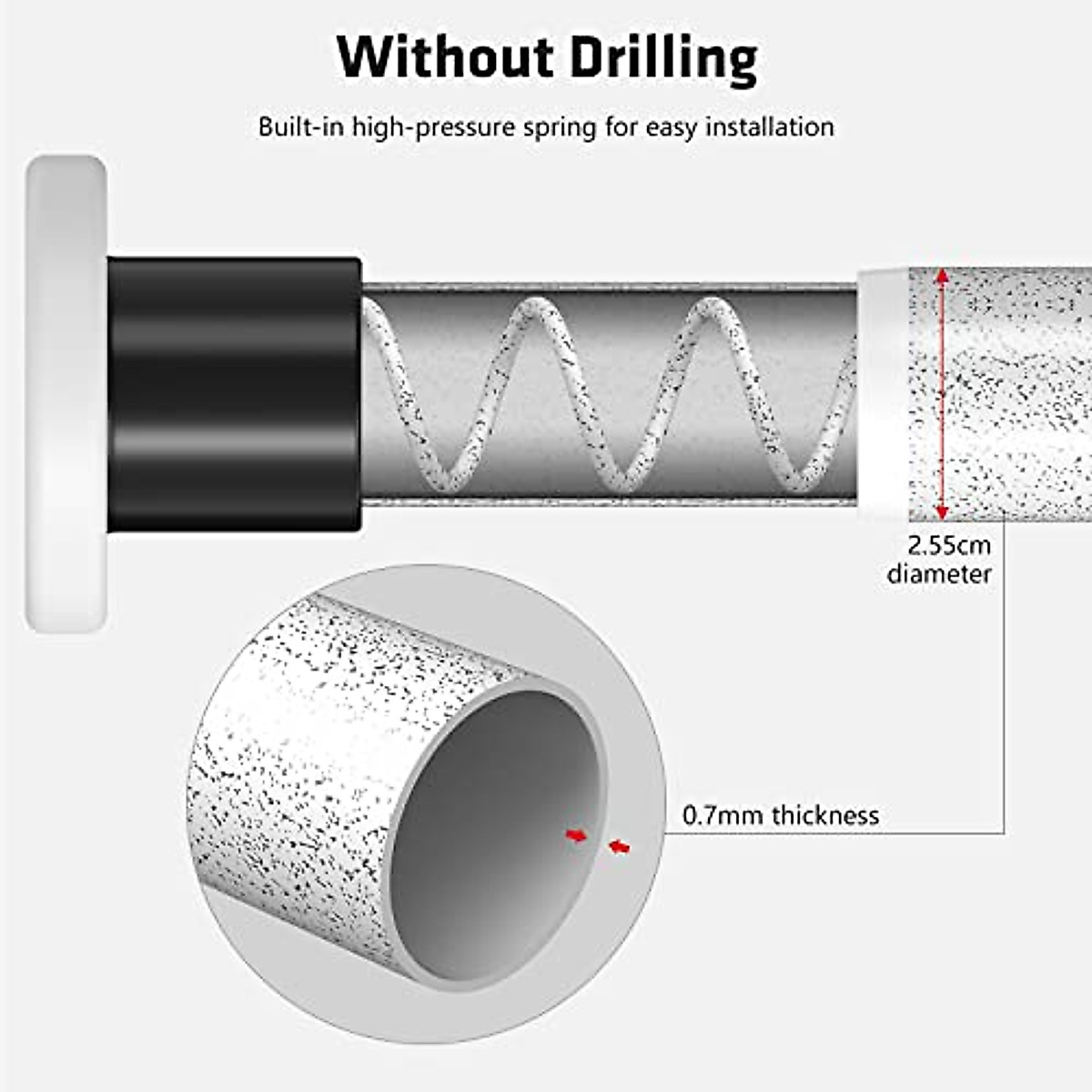 STARTOSTAR Adjustable Closet Rod 28 to 41 Inch, Tension Rods No Drilling for Hanging Clothes, Wardrobes, Shoe Cabinets, Curtain