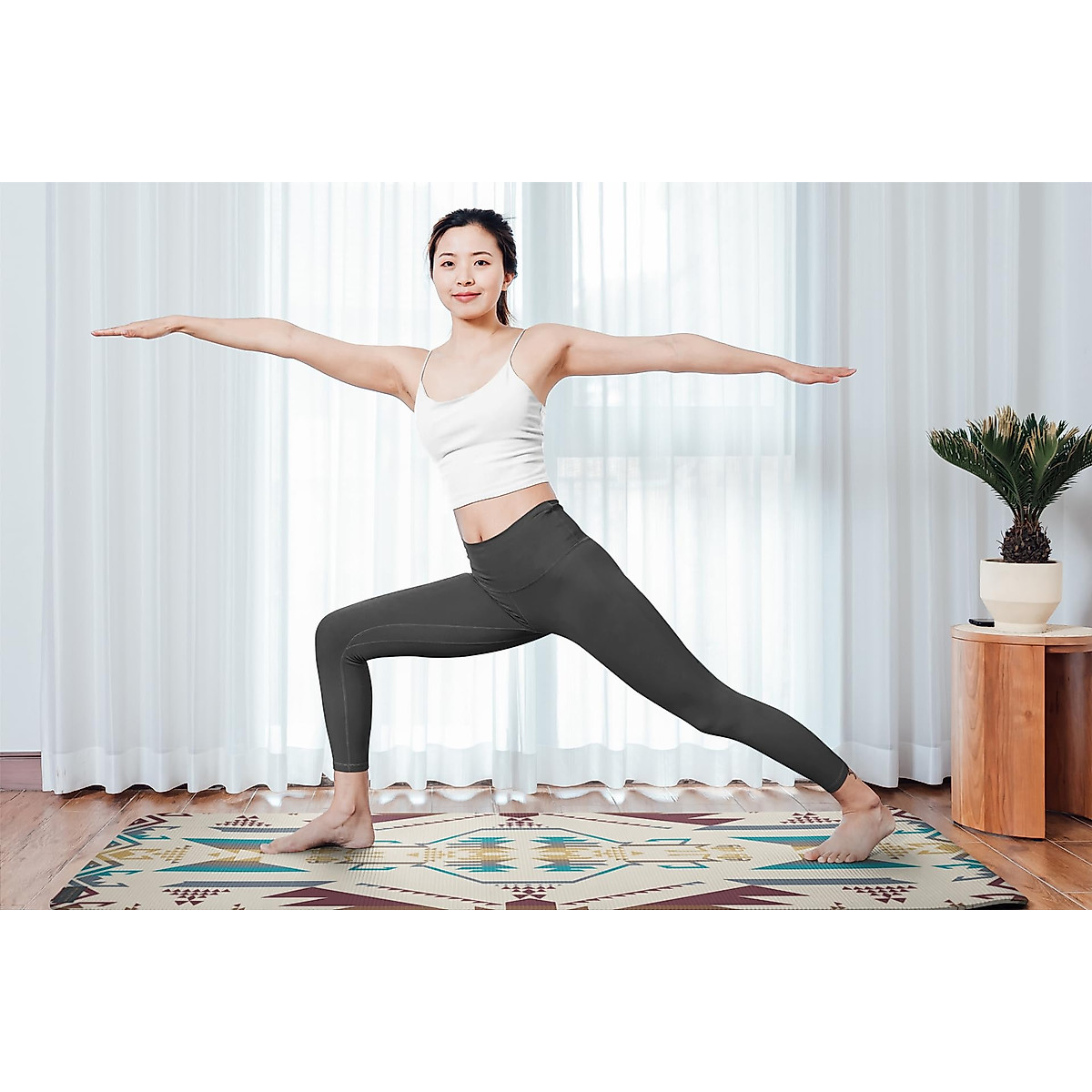 Pendleton x Yune Yoga 6mm PER Yoga Mat Premium All Purpose Exercise and Fitness Mat, Eco-Friendly, Extra Thick, Non-Slip, Anti-Tear (White Sands)