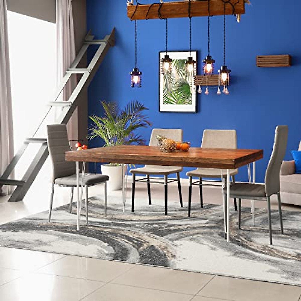 LUXE WEAVERS Abstract Gray 6x9 Geometric Area Rug, Medium Pile Modern Carpet