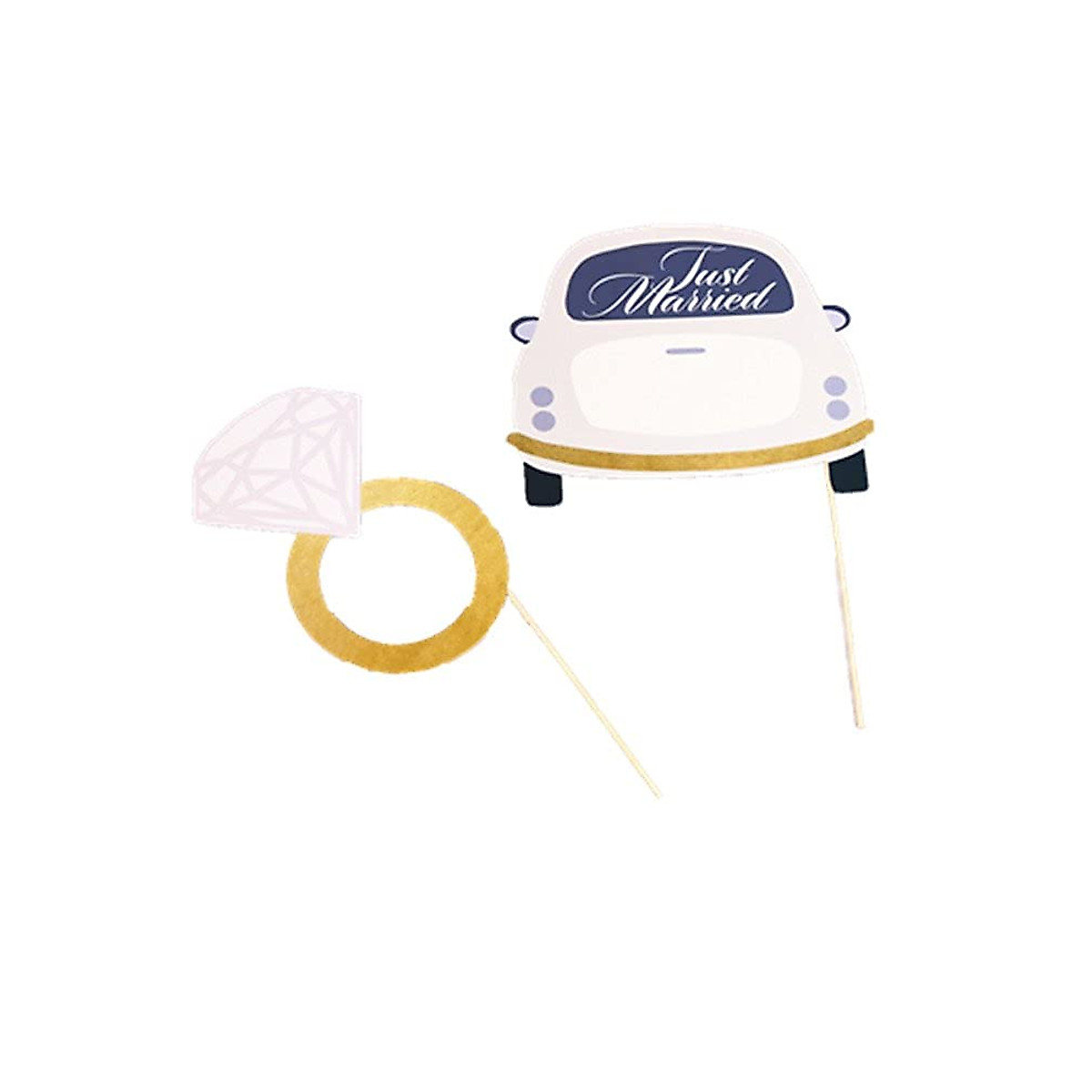 Wedding Party Photo Booth Props Kit, Toshine DIY Photo Booth for Wedding Bridal Shower Party Favor Supplies Pose Sign Dress Up Fun Accessories (12 Pcs)