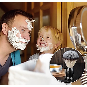 Bassion Shaving Brush for Men Wet Shave Using Shaving Cream & Soap, Wood Handle Hair Salon Shave Brush for Safety Shaving Razor, Straight Razor, Father's Day Gifts for Him Dad Boyfriend (Black)