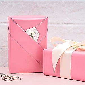 WRAPAHOLIC Wrapping Paper Roll - Mini Roll - 17 Inch X 33 Feet - Pink Pearlized Paper for Birthday, Holiday, Wedding, Baby Shower