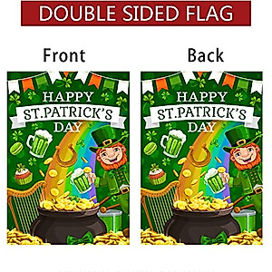 St Patricks Day Garden Flag 28 x 40 Double Sided,Large Happy St.patrick's Day Outdoor decorations Yard Flags cute st pattys day garden flags