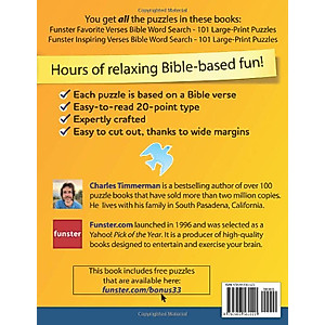 Funster 200+ Large Print Bible Word Search Puzzles - 2 Books in 1!: With a bible verse in every puzzle.