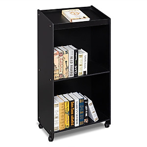 VINGLI 46.5”H Portable Podium Stand Mobile Lectern Podium with Storage Compartments, Pulpits for Churches, Reception Desk Checkout Stand for Meeting Room, Auditorium, Classroom and Reception, Black