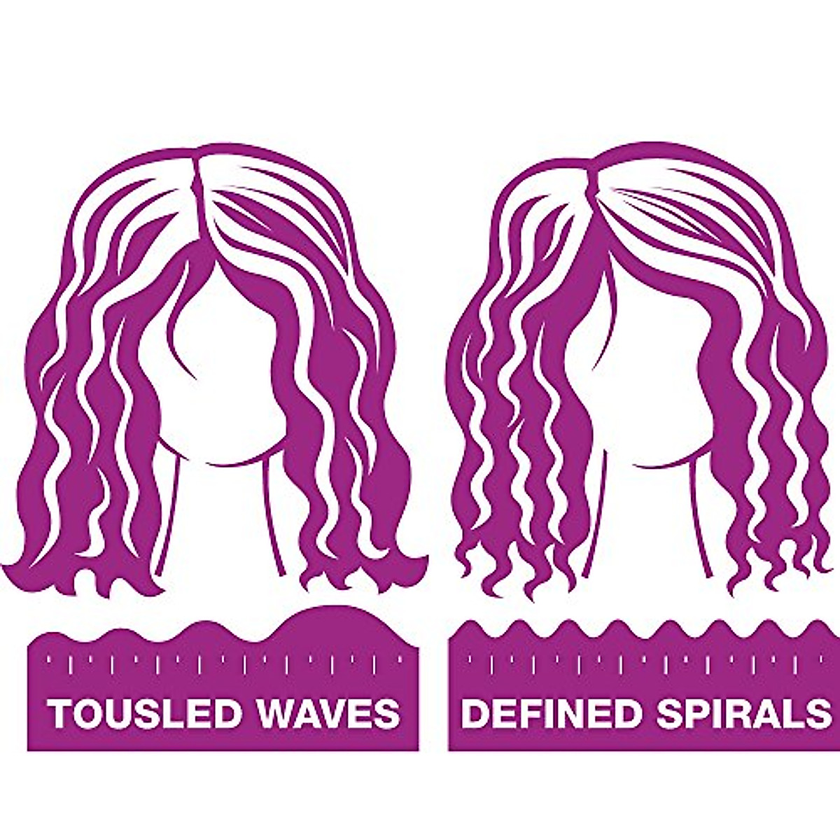 Bed Head Rock N Roller Clamp Free 2-in-1 Curling Wand | Round Barrel for Tousled Waves