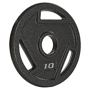 BalanceFrom Powergainz Olympic 2-Inch Cast Iron Plate Weight Plate for Strength Training and Weightlifting,Black POG-AT2IN-10X4