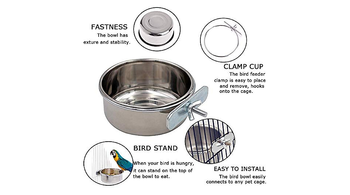 Durable Bird Feeding Dish Cups - Tfwadmx 2 Pack