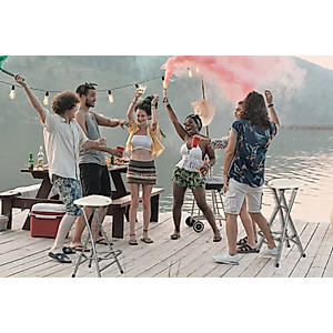 Folding Stools for Adults Portable, 28 inch Collapsible Stool Heavy Duty, Indoor Tall Bar stools with Handle, Plastic Counter Barstool Chair for Kitchen Outdoor Travel-White H72xW31cm(28x12inch)