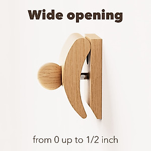 4 Tapestry Hangers Small, Quilt Hangers for Wall Hangings, Blanket Hanger Clamps, Carpet Rug Display, Wooden Wall Clips for Hanging (Light)