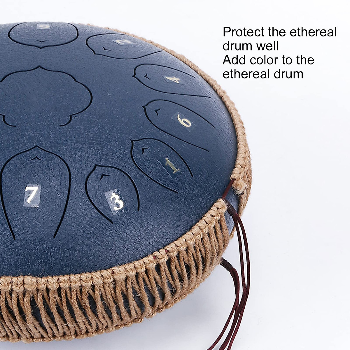 Jacksing Handpan Decoration Rattan Rope, Surround Decor Ring Handmade Braided Steel Tongue Drum Ropes for 13 Tone Drums