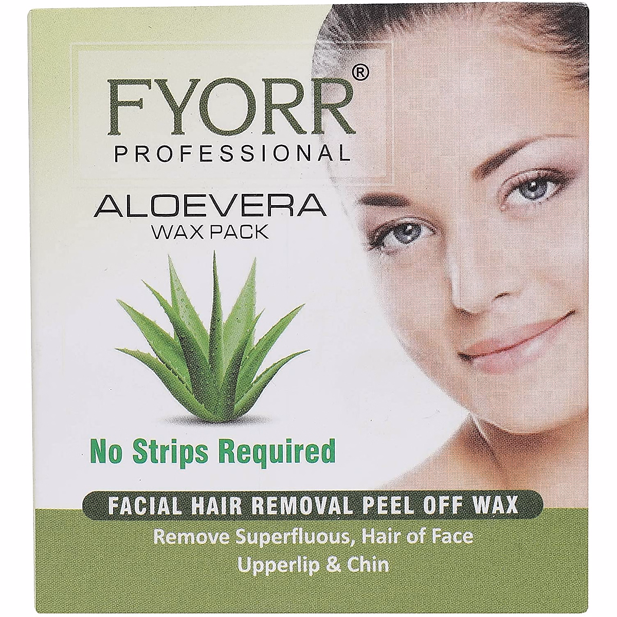 FYORR 80Gram Aloe Vera Katori Peel-Off Wax For Upper Lip, Facial Hair, Eyebrow Free Waxing Wooden Spatula