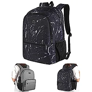 MATEIN Travel Laptop Backpack, Reversible Bookbag for Boys and Girls Lightweight Slim School Backpack for College Student, Water Resistant Casual Daypack Gift for Men Women, Black&Grey