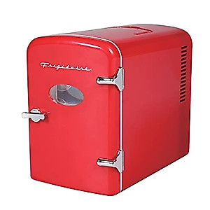 Frigidaire EFMIS175-RED Portable Mini Fridge-Retro Extra Large 9-Can Travel Compact Refrigerator, 5L, RED