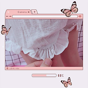 LOOLY Newborn Toddler Kids Cotton Linen Ruffle Bloomer Shorts Diaper Cover 0-2T(100,A-White)