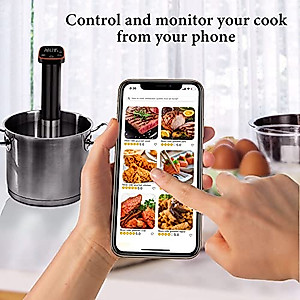 Sous Vide Cooker, WIFI Sous Vide Machine Precisional Cooker, IPX7 Waterproof, 1100 Watts Quiet Fast-Heating Sous Vide Cooking Machine Immersion Circulator with Recipes on APP and Sous Vide Cooking Precisional Machine