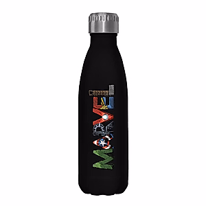 Marvel Fan Letters 17 oz Stainless Steel Water Bottle, 17 Ounce, Multicolored