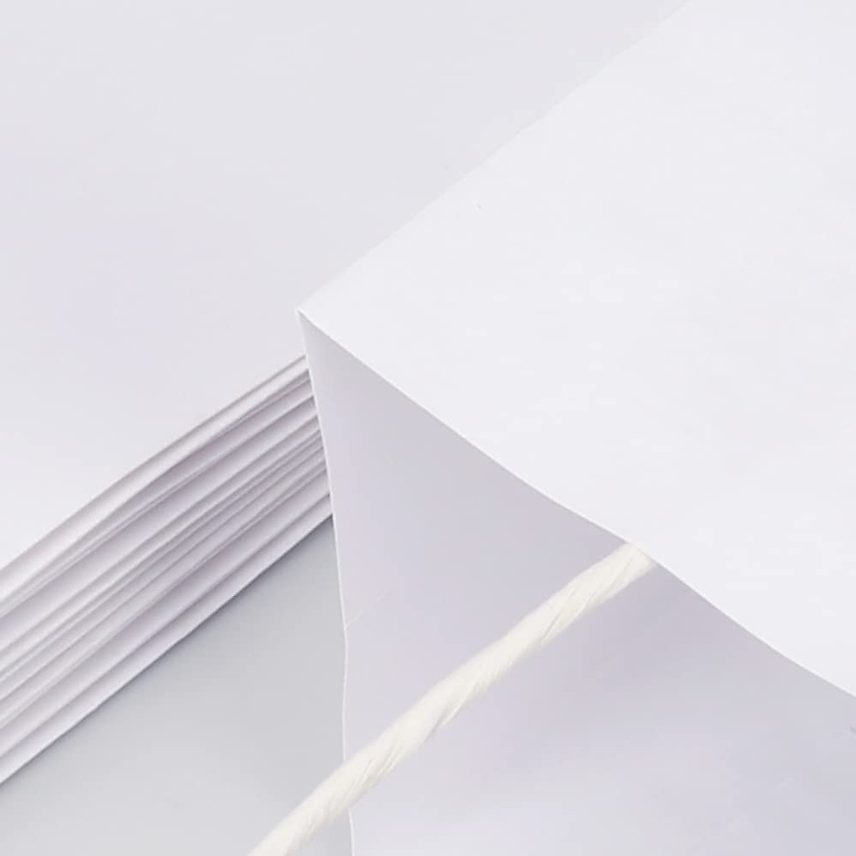 Oikss Each 100 Pack Small & Medium White Kraft Paper Gift Bags with Handles Bulk