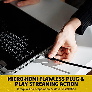 BRENDAZ Compatible Micro HDMI to HDMI Cable High Speed 4K for Canon EOS R6, M50 Mirrorless Camera, PowerShot G7 X Mark II, PowerShot G9 X Mark II Digital Camera (3-Feet)