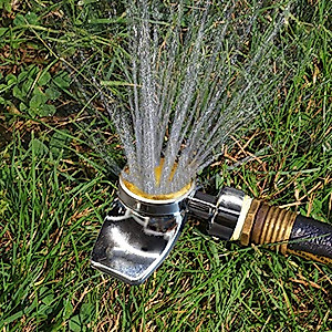 Twinkle Star 2 Pack Metal Spot Sprinkler, 360 Degree Square Circle Pattern Sprinkler with Gentle Water Flow, Hose Sprinklers Coverage Area Up to 30FT for Small Area Yard Lawn Garden Watering