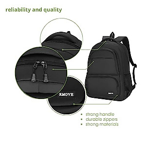 RMOVE Laptop Backpack,Business Travel Backpack, Water Resistant, Computer Bag for Women & Men Fits 15.6 Inch Laptop and Notebook - Black
