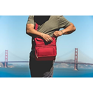 ONIVA - a Picnic Time brand, Pranzo Lunch Bag, Insulated Lunch Box with Picnic Set, Lunch Cooler Bag, (Red)