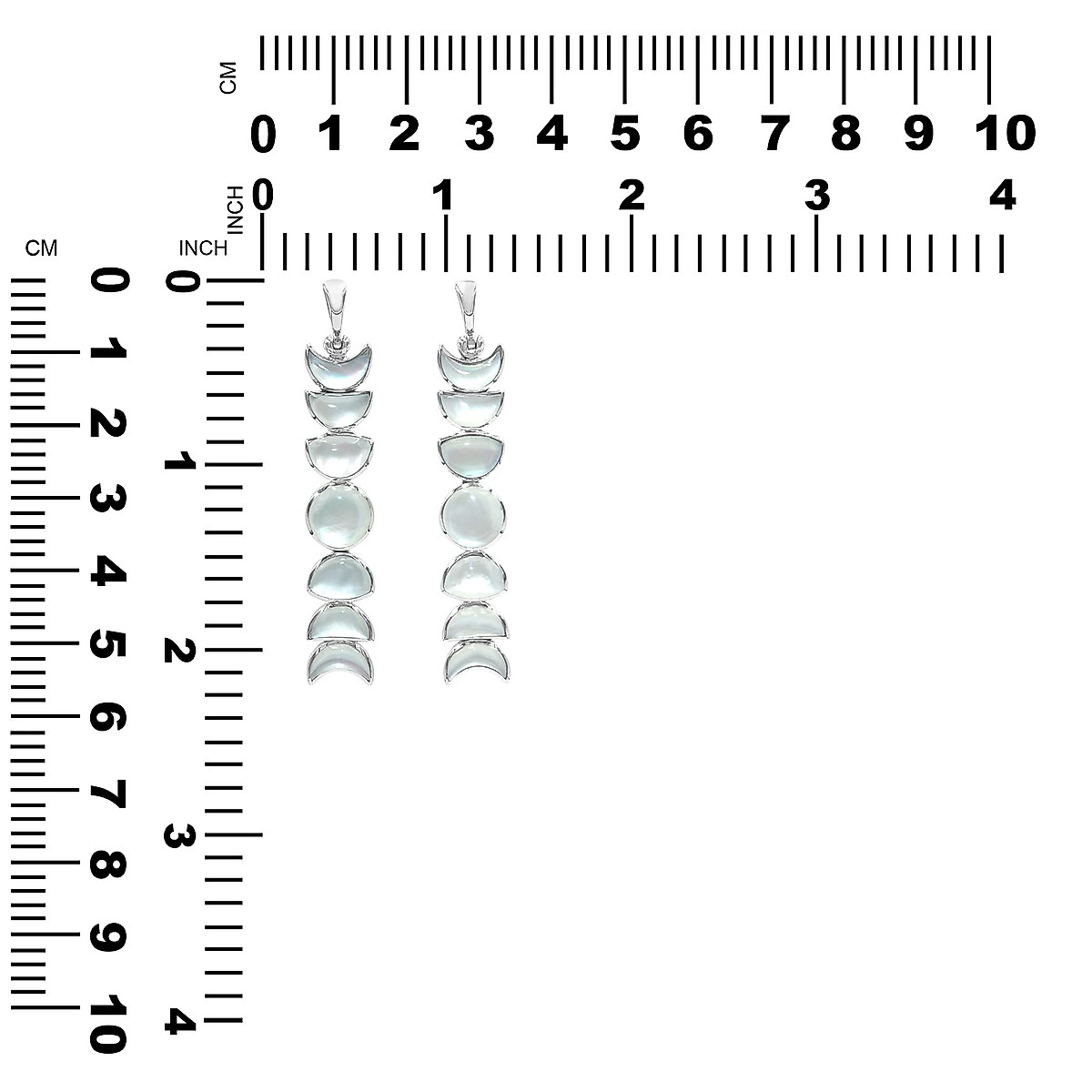 Starborn Mother of Pearl Moon Phases Pendant handcrafted in fine Sterling Silver.