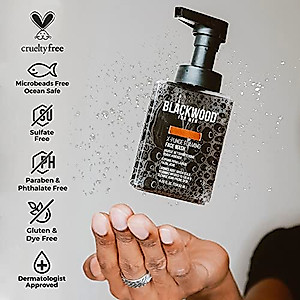 Blackwood For Men X-Punge Foaming Face Wash - Organic & Natural Acne Facial Cleanser For Oily to Normal Skin - Deep Cleanse for Exfoliation - Paraben Free, Sulfate Free, & Cruelty Free (7.32 oz)
