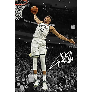 Mingki Giannis Antetokounmpo Poster, ''Greek Freak'' - Basketball Star Canvas Poster for Man Cave Office Home Decor, Basketball Wall Art Basketball Fan Memorabilia Sports Poster, 16"x24"-No Frame