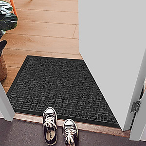 Amagabeli Large Outdoor Door Mats Rubber Shoes 36" x 24" Heavy Duty Low Profile Rug for Front Door Entrance Outside Patio Garage High Traffic Areas Indoor Waterproof