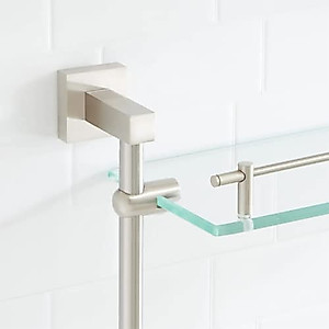 H&S Naiture Tempered Glass Shelf - Two Shelves in Brushed Nickel Finish