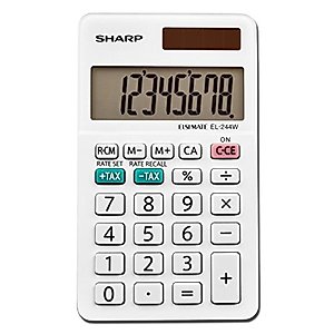 Sharp EL-244WB Business Calculator, White 2.125, 2.38 x 4.06 x 0.31 inches
