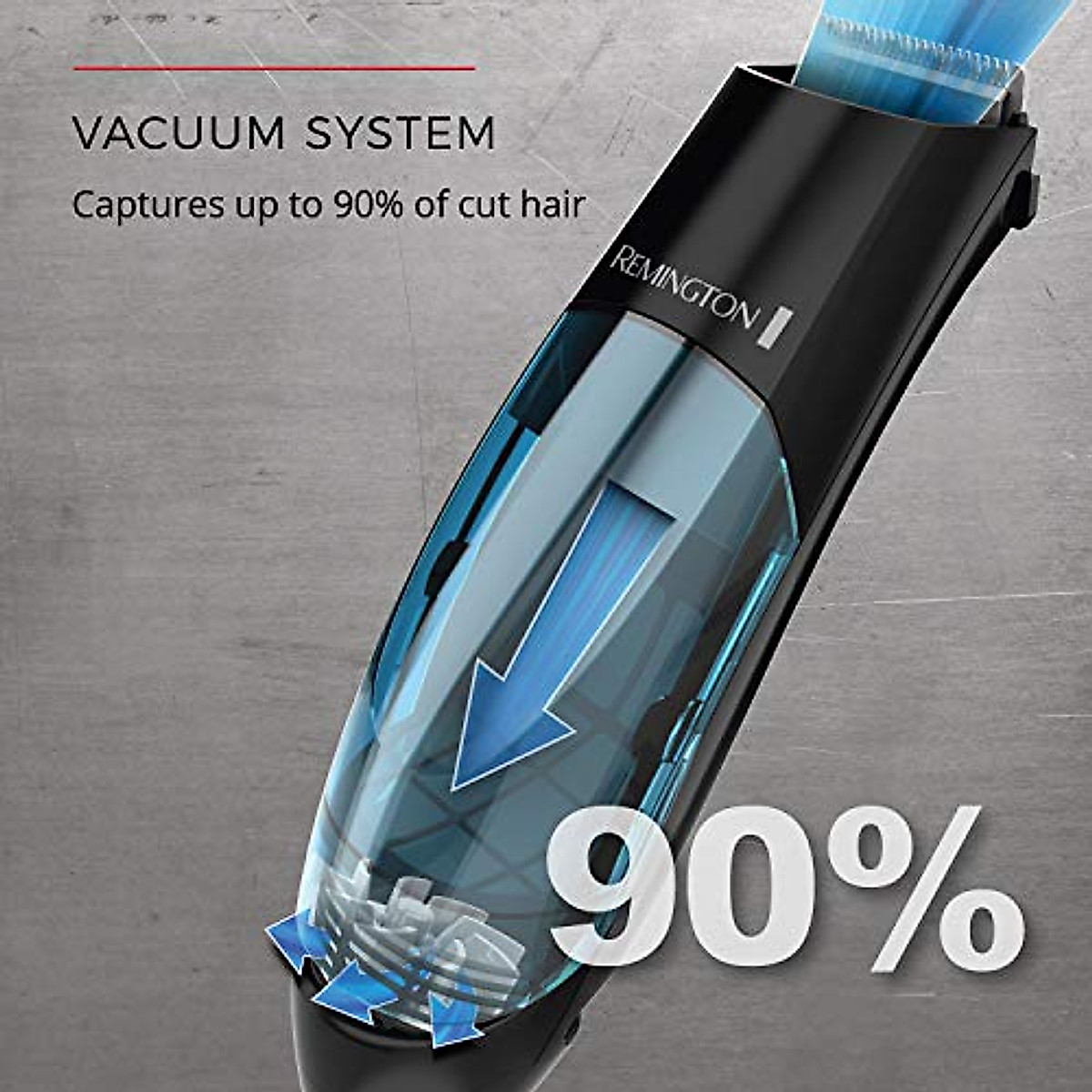 Remington HKVAC2000A Vacuum Haircut Kit, Beard Trimmer, Hair Clippers for Men (18 pieces)