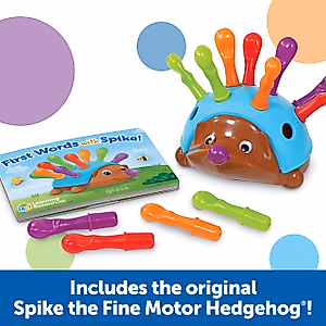 Learning Resources Spike The Fine Motor Hedgehog First Words -Ages 18+ Months,15 Pieces, Toddler Learning Toys, Fine Motor Fun for Kids, Preschool Toys