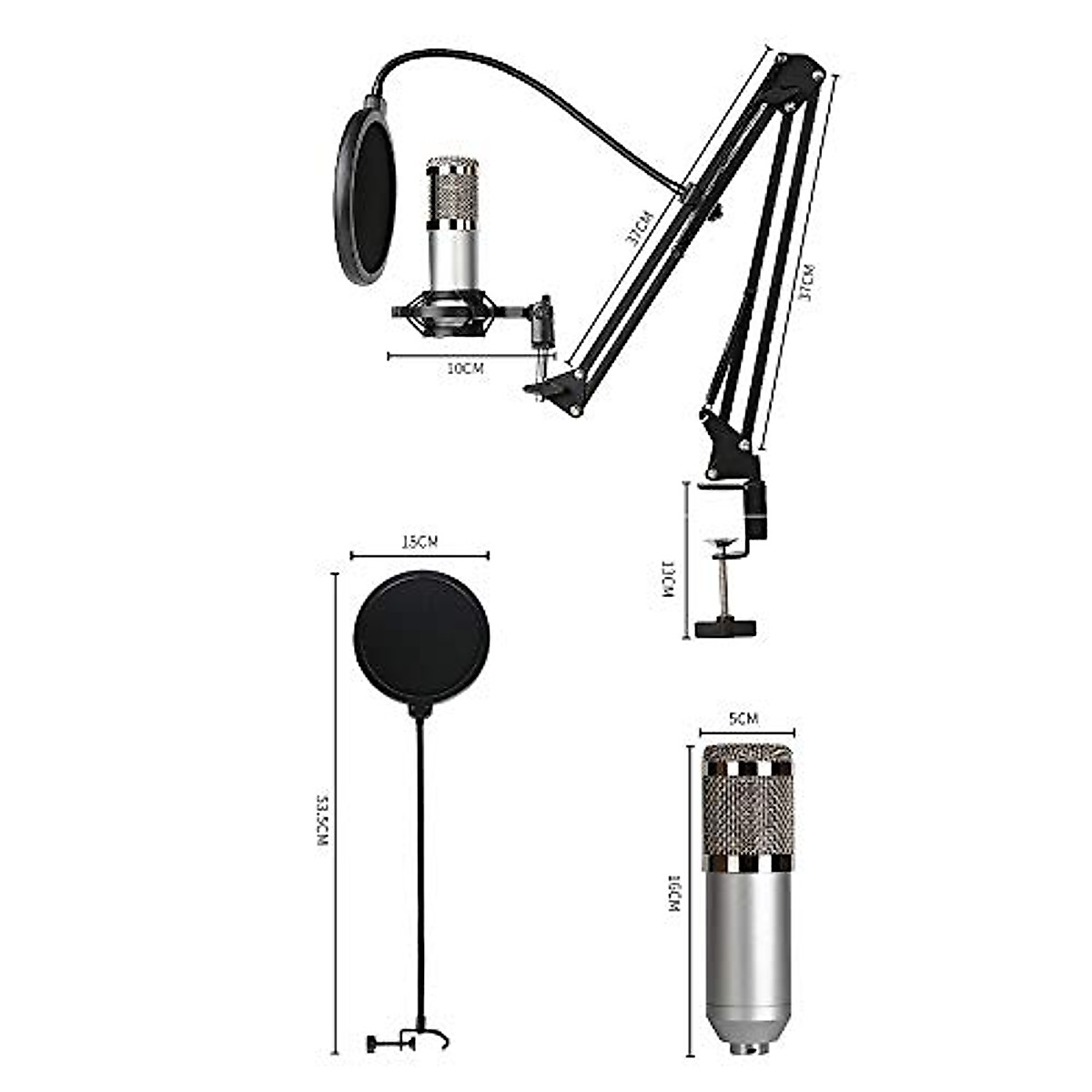 n/a Professional Condenser Computer Microphone with 3.5mm Standard Connector for Singing Recording Broadcast