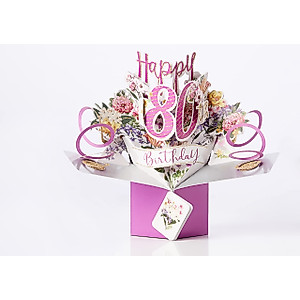 Happy 80th Birthday Pop-Up Greeting Card Original Second Nature 3D Pop Up Cards