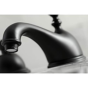 Kingston Brass KS3960AX Restoration Widespread Bathroom Faucet, Matte Black,6.5 x 3.5 x 3.06
