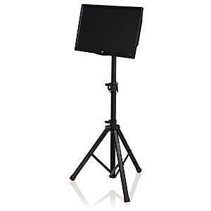 Gator Frameworks Heavy Duty Deluxe Adjustable Multi-Media Gear Stand Featuring 100x100 Vesa Mounting Brackets | Ideal for Laptops and more; Min/Max Height - 36"/48" (GFW-UTL-MEDIATRAY2)