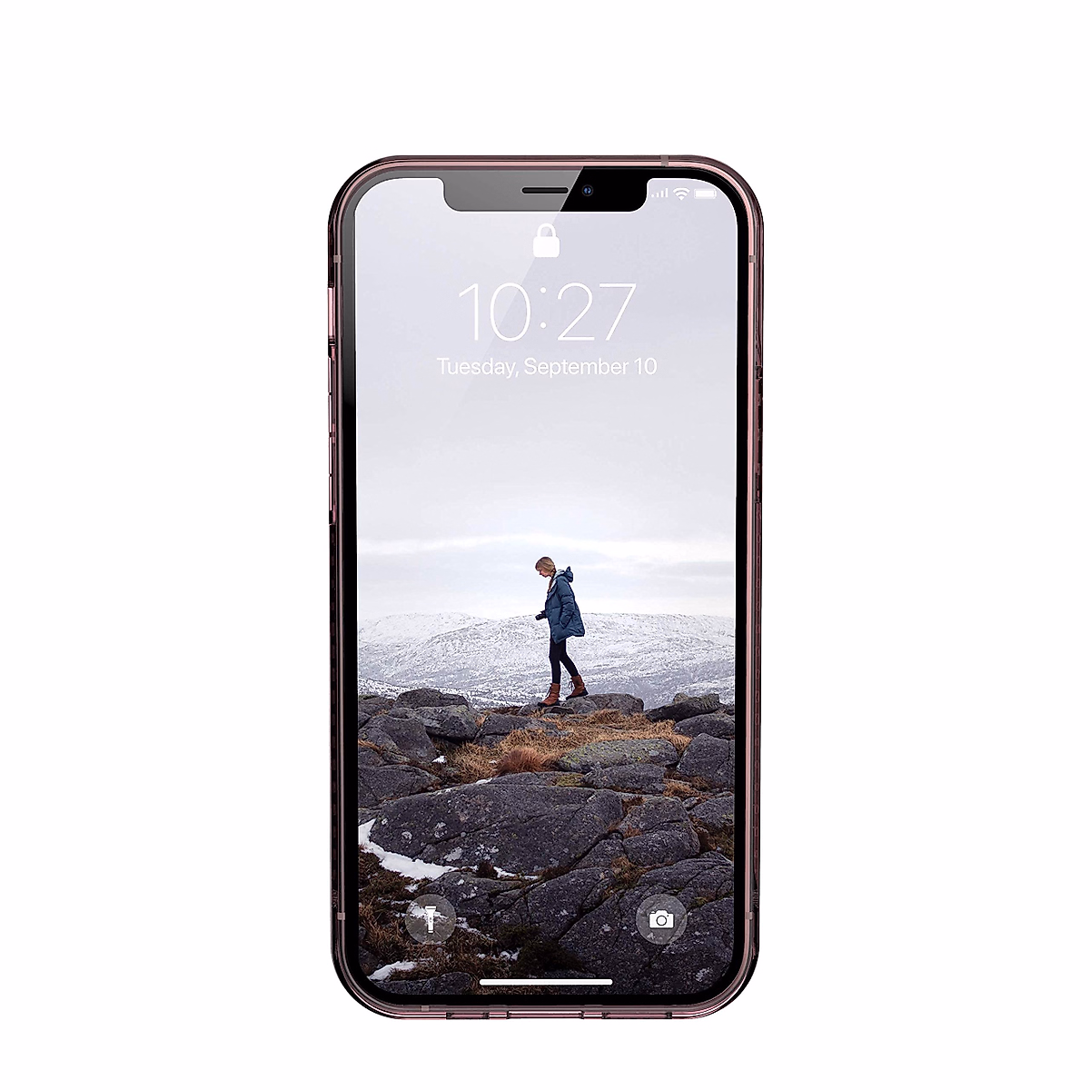 [U] by UAG Designed for iPhone 12 Case/iPhone 12 Pro Case [6.1-inch screen] Lucent Slim Fit Lightweight Stylish Transparent Impact Resistant Protective Phone Cover, Dusty Rose