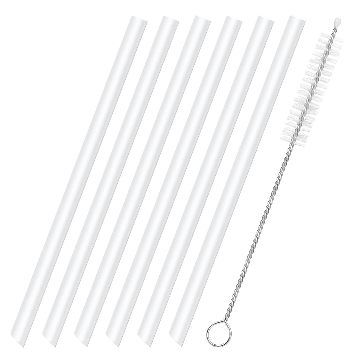 Replacement Straws Compatible with 20oz Stanley IceFlow Stainless Steel Tumbler with Straw-The IceFlow Straw Replacement-Accessories Set Include 6 Hard Straws,1Cleaning Brush