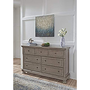 Signature Design by Ashley Lettner Modern Traditional 7 Drawer Dresser, Light Gray