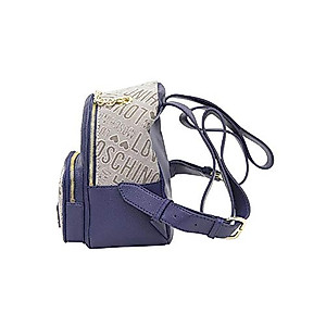 Love Moschino Women's Logo Print Blue Backpack Bag