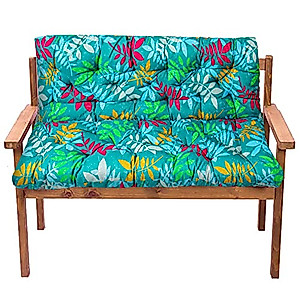 Dttra Swing Cushions with Backrest,Replacement Cushion for Bench,2-3 Seater Waterproof Thicken Washable Pad Cushion for Outdoor Indoor Furniture Swing Garden Patio Porch (Bamboo Leaf,60in×40in)