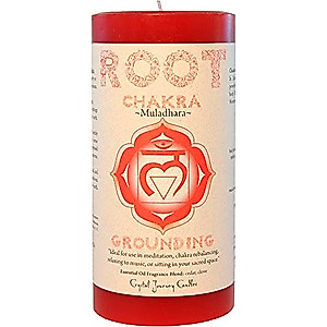 Crystal Journey Pillar Chakra Candles Bundle of 3 (Sacral Chakra, Solar Plexus Chakra, Root Chakra)