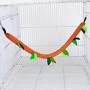 PATKAW Hamster Swing Hammock Set 5pcs Guinea Pig Hammock Plush Small Animals Hanging Bed Hamster Cage Toy Leaf Hanging Tunnel and Swing for Playing Sleeping