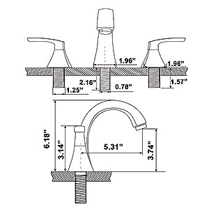 VAPSINT Antique Widespread Lead-Free Three-Hole Oil-Rubbed Bronze Bathroom Faucet, Two Handle Bathroom Vanity Sink Faucets with Stainless Steel Water Hoses