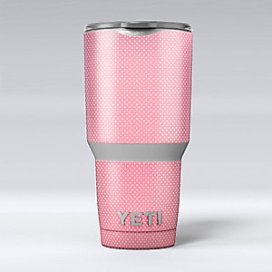 Design Skinz The Pink and White Micro Dot Pattern - Skin Decal Vinyl Wrap Kit Compatible with The Yeti Rambler Cooler Tumbler Cups